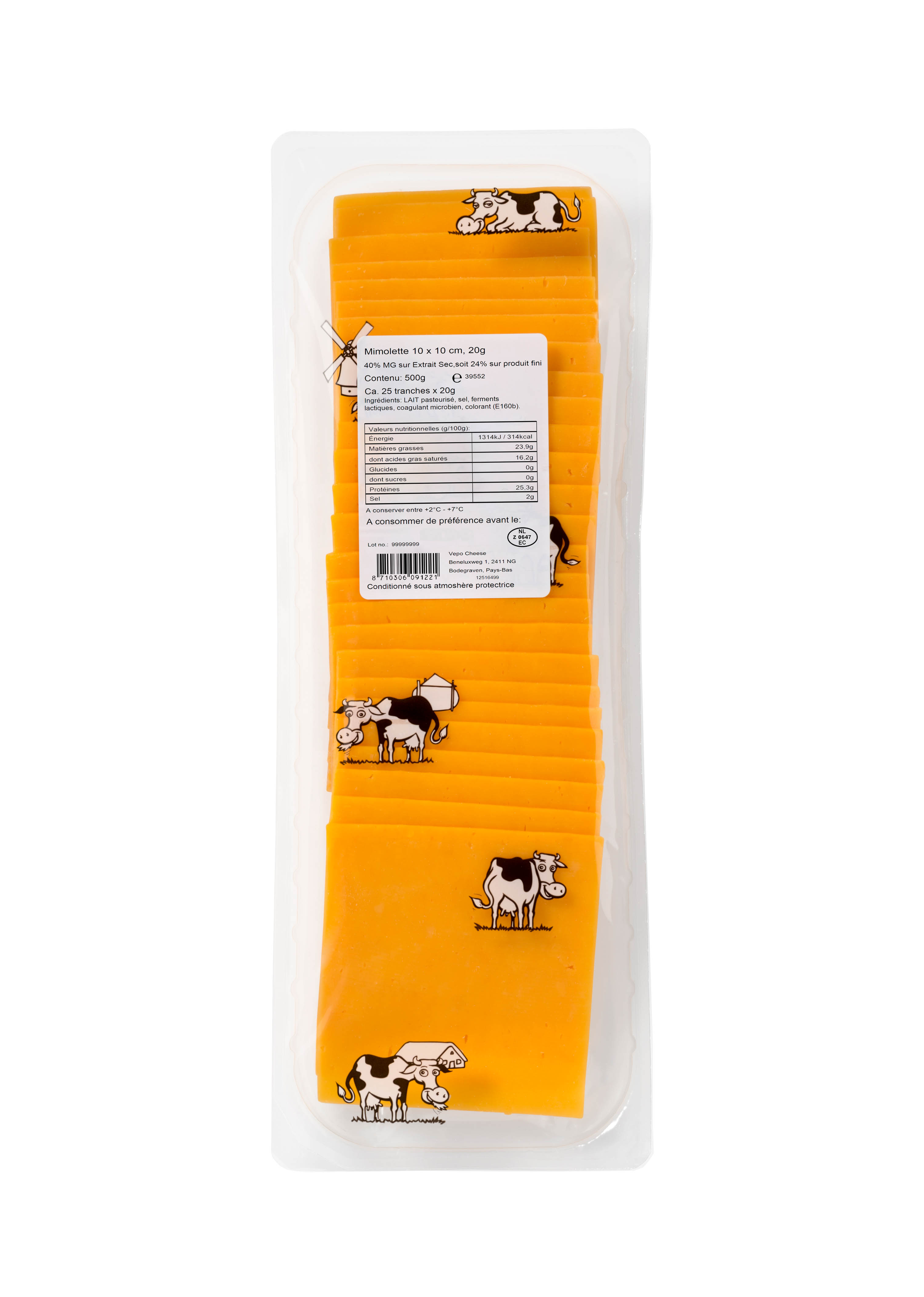 Mimolette cheese slices - Vepo Cheese